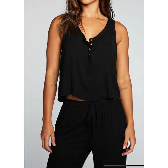 Chaser | Tops | New Chaser Heirloom Woven Snap Front Racerback Henley ...